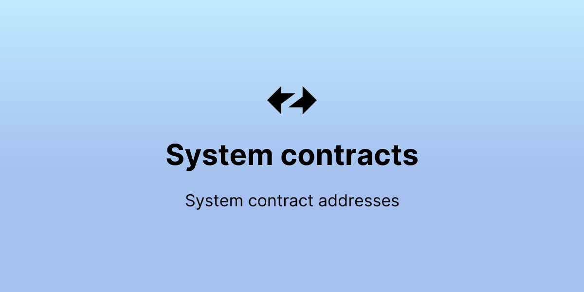 System contracts - ZKsync Docs