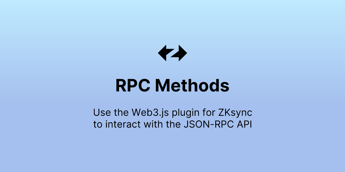RPC Methods - ZKsync Docs