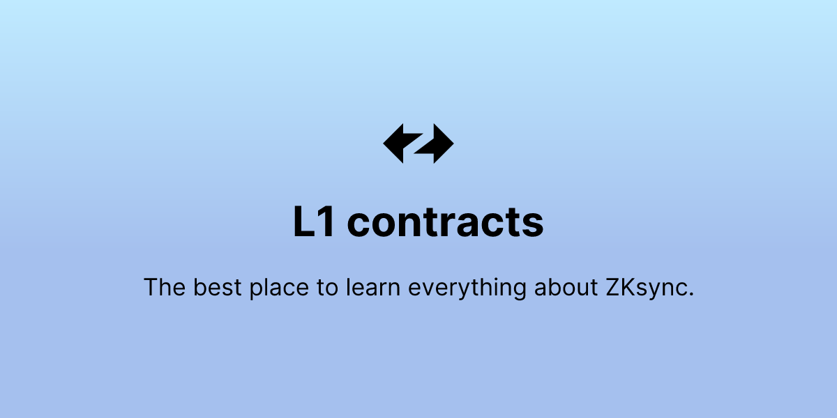 L1 contracts - ZKsync Docs