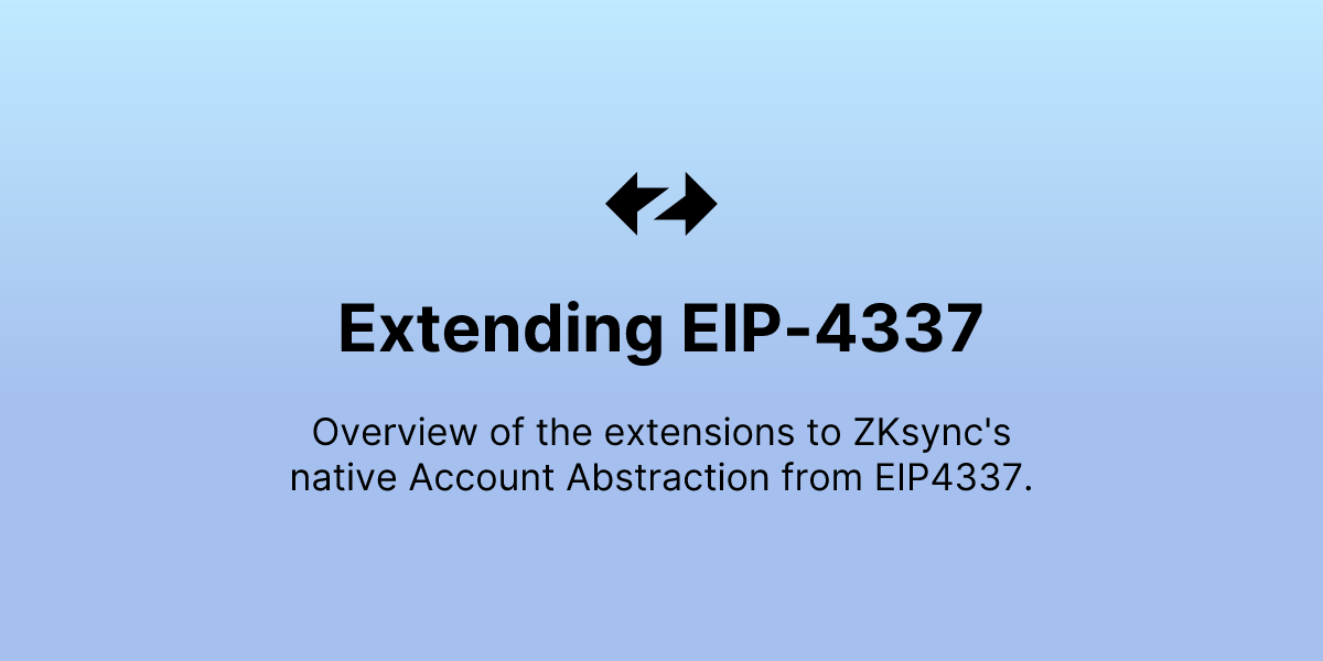 Extending EIP-4337 - ZKsync Docs