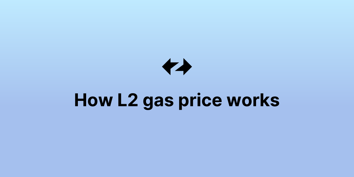How L2 gas price works - ZKsync Docs
