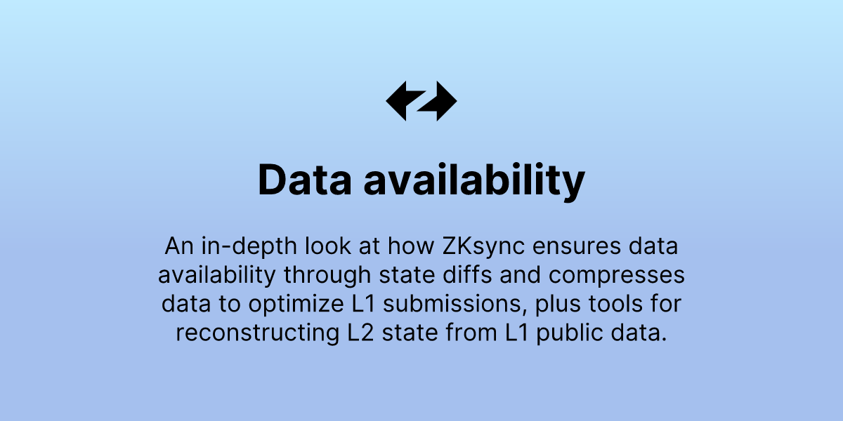 Data availability - ZKsync Docs